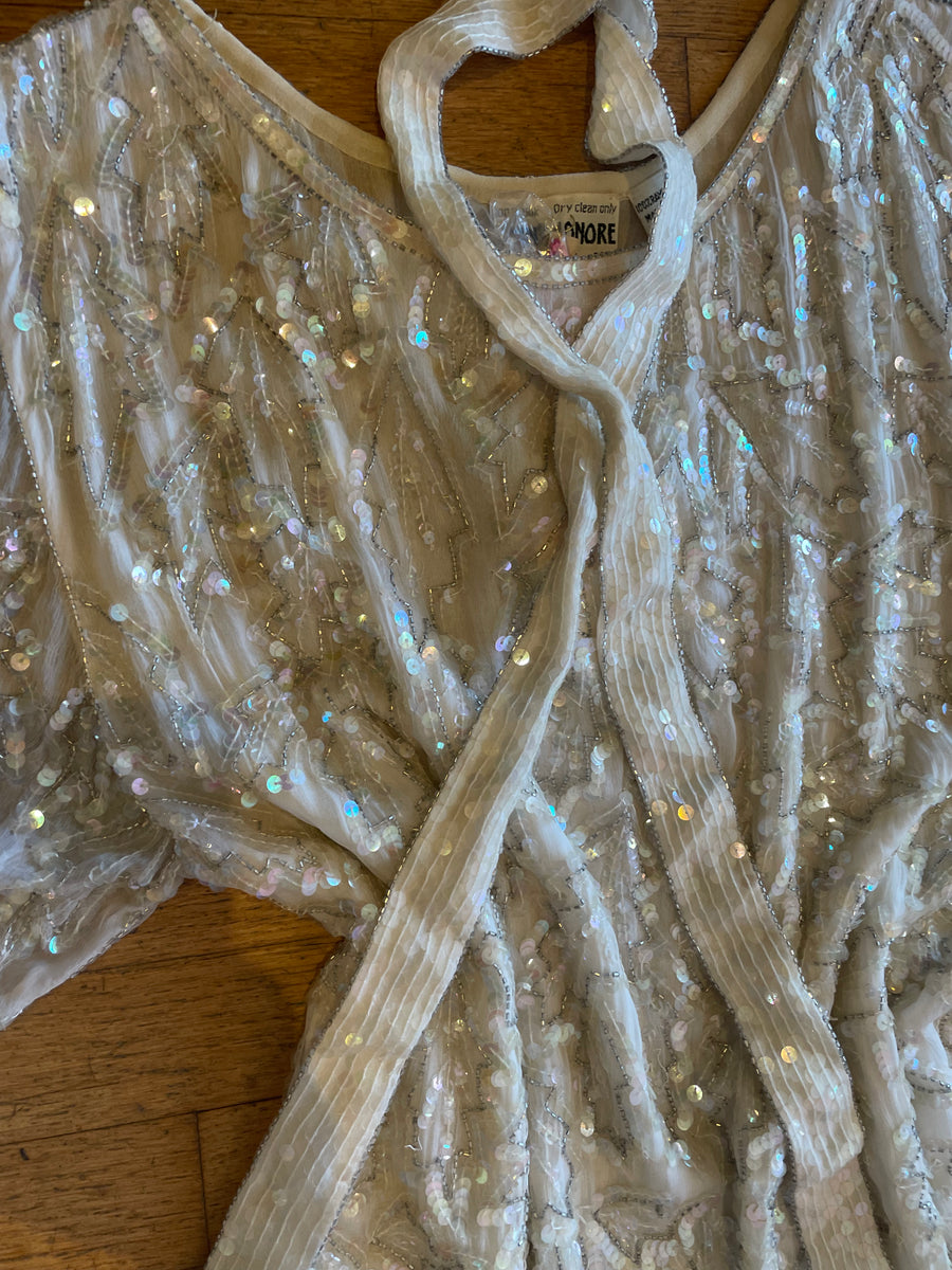 White Sequined Dress – Cheeky Vintage