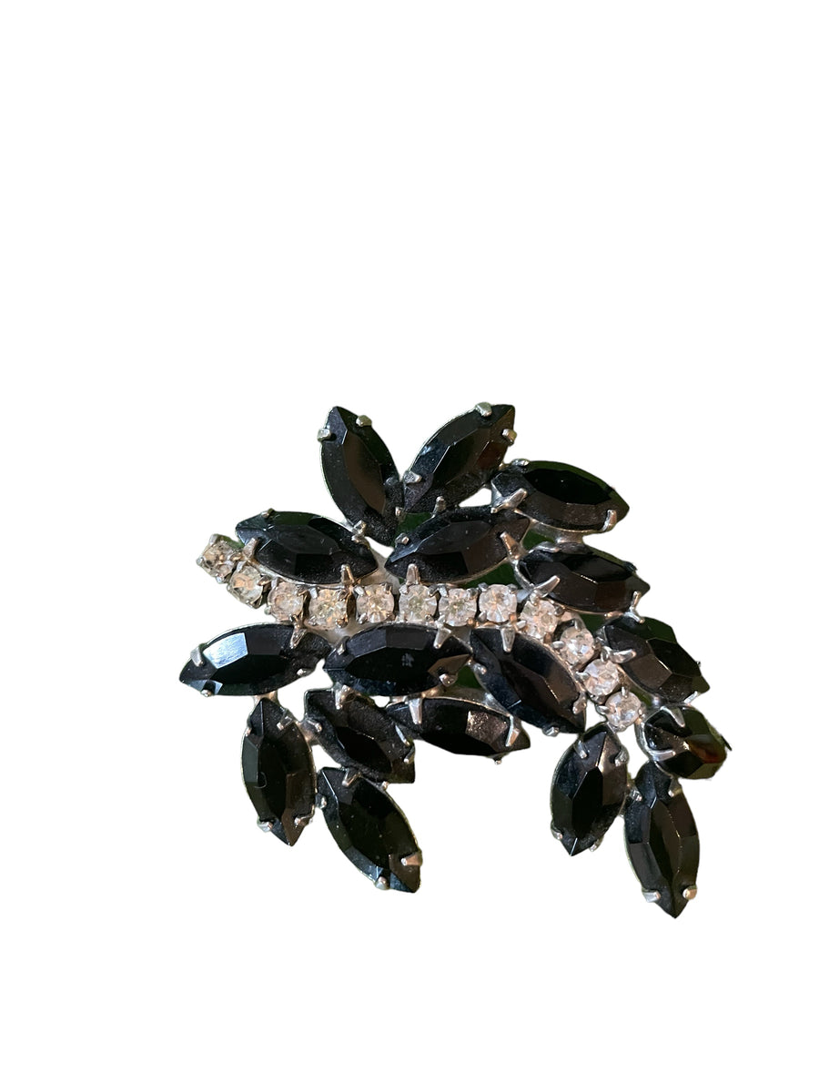 Jet Rhinestone Brooch – Cheeky Vintage